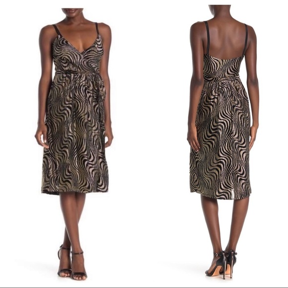 Milly | Dresses | Milly Haley Burnout Velvet Vneck Cocktail Dress ...